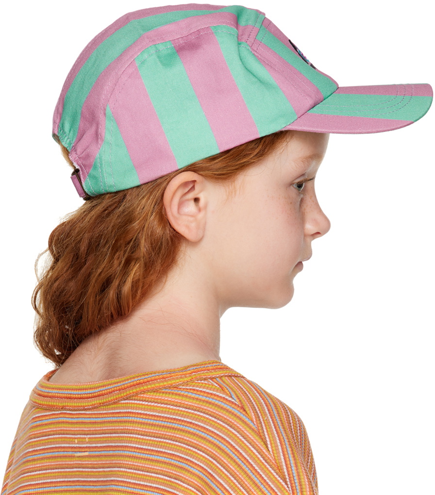 Repose AMS Kids Pink & Green Striped Cap Repose AMS