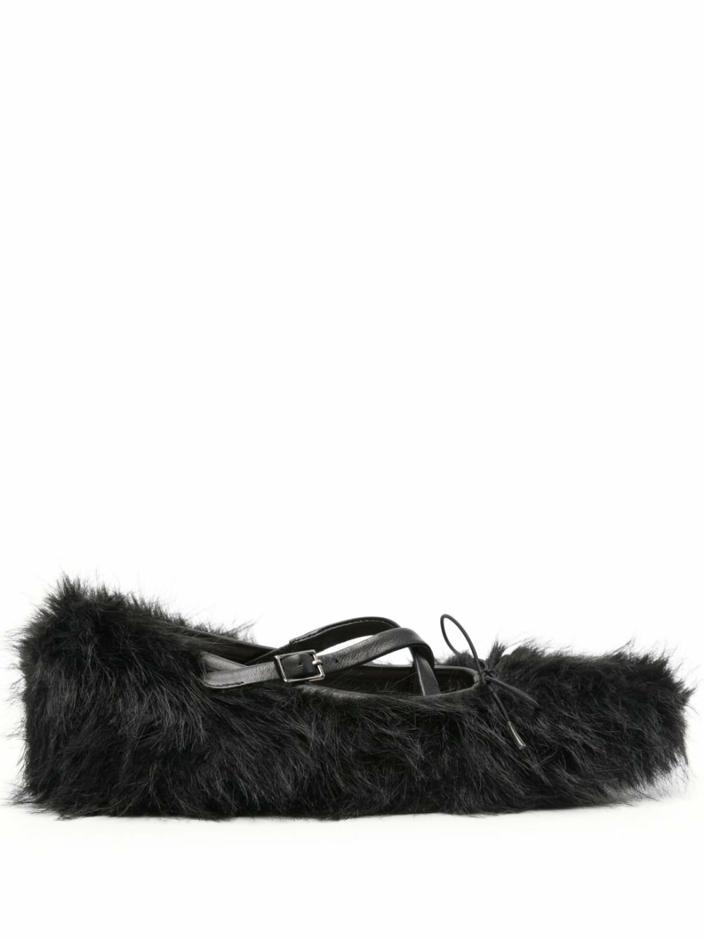Simone Rocha Black Faux-Fur Ballet Pumps Simone Rocha