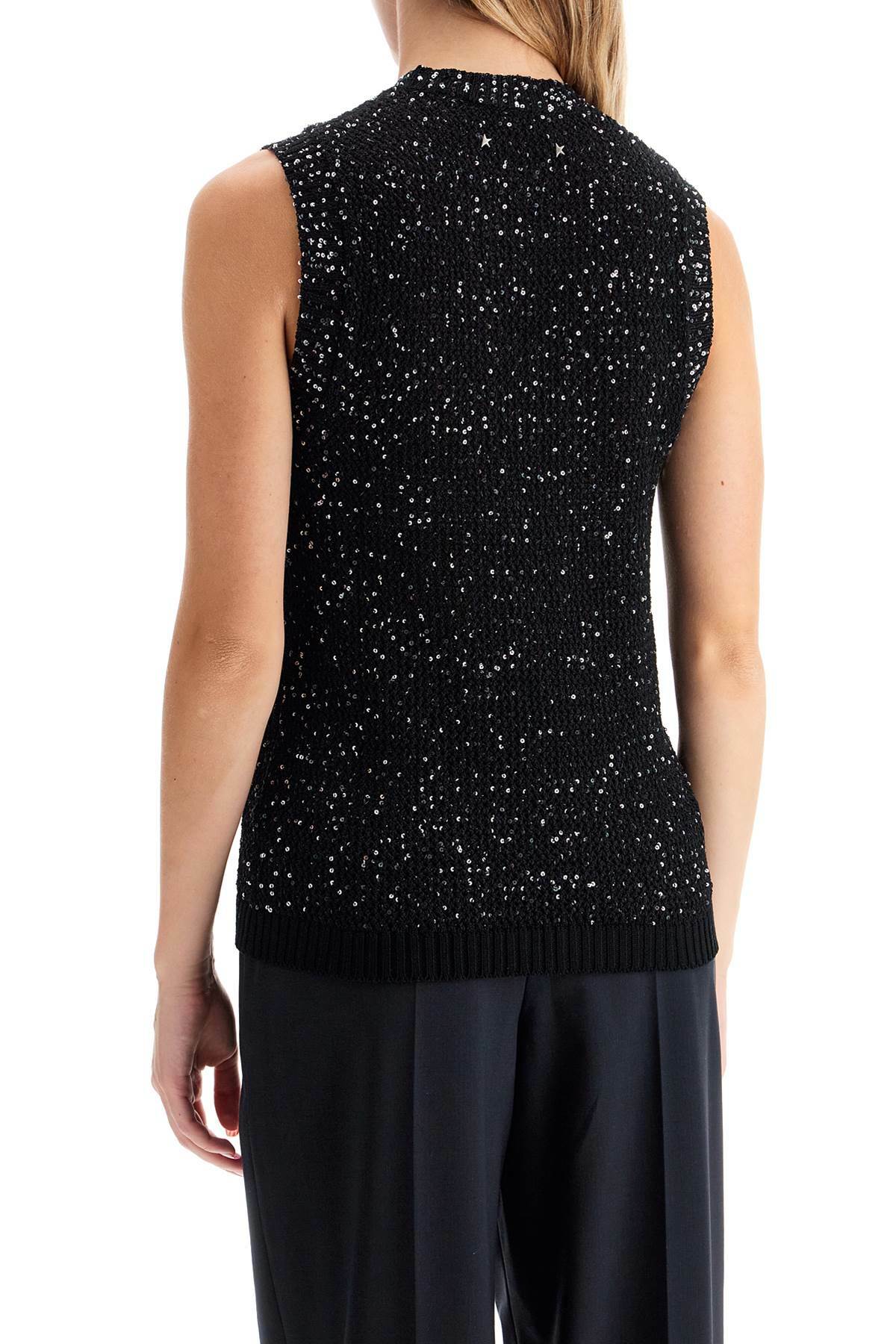 GOLDEN GOOSE knitted vest with sequins embell Neutro Golden Goose ...