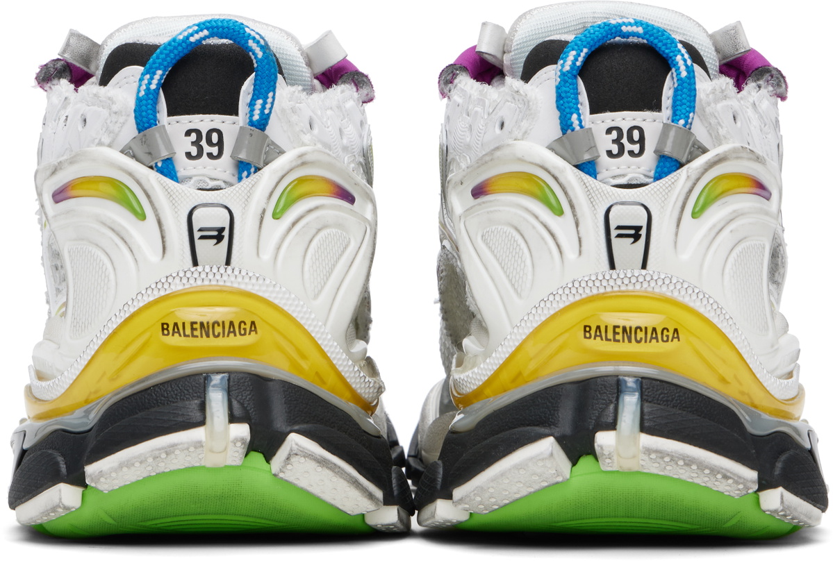 Balenciaga White & Multicolor Runner Gradient Sneakers Balenciaga