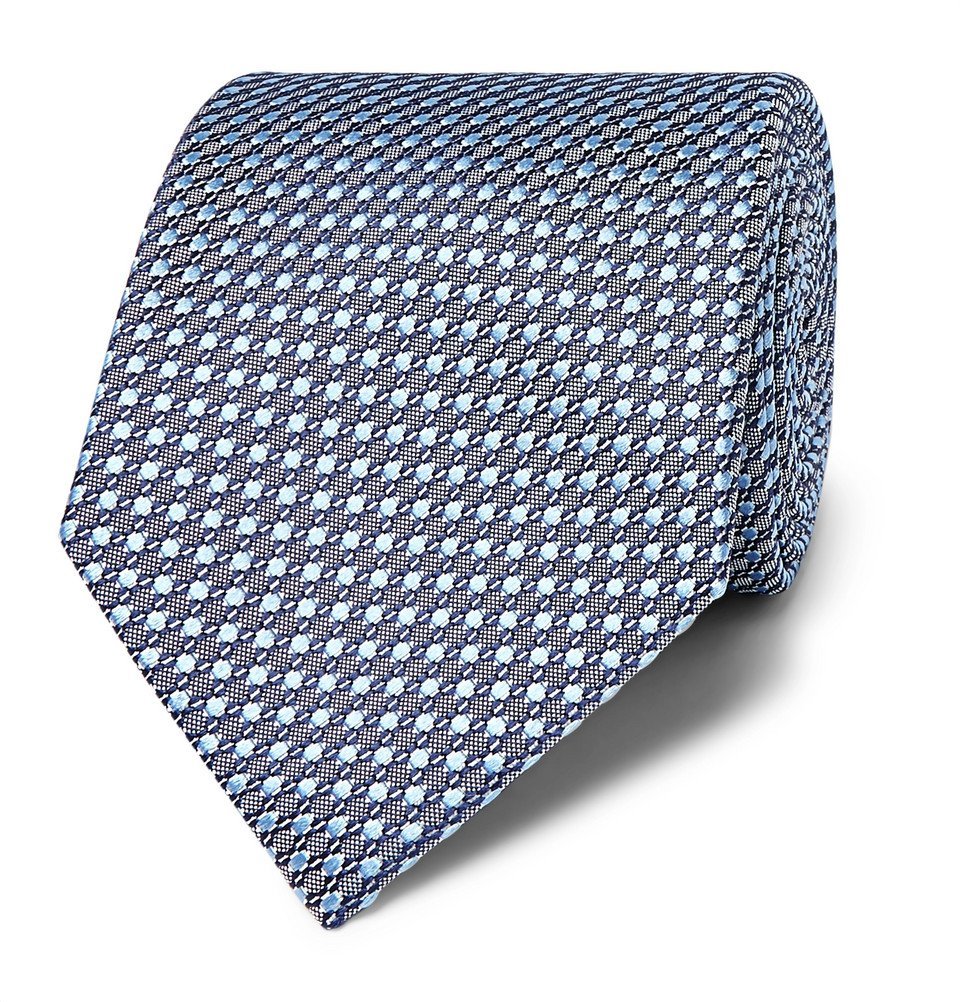 Brioni - 8.5cm Silk-Jacquard Tie - Blue Brioni