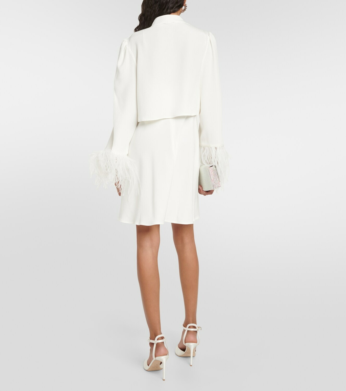 Rixo Bridal Addison feather-trimmed jacket Rixo
