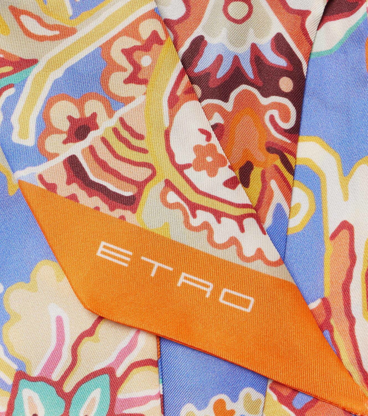 Etro Printed silk twill scarf Etro