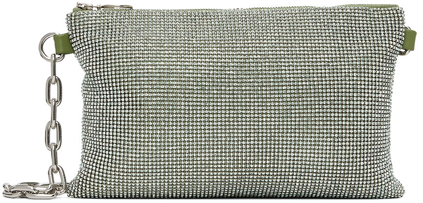 KARA SSENSE Exclusive Green Crystal Mesh Crossbody Bag Kara