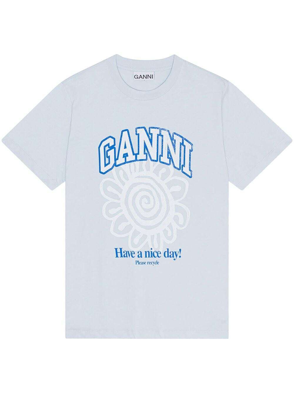 GANNI - Flower Print Organic Cotton T-shirt GANNI
