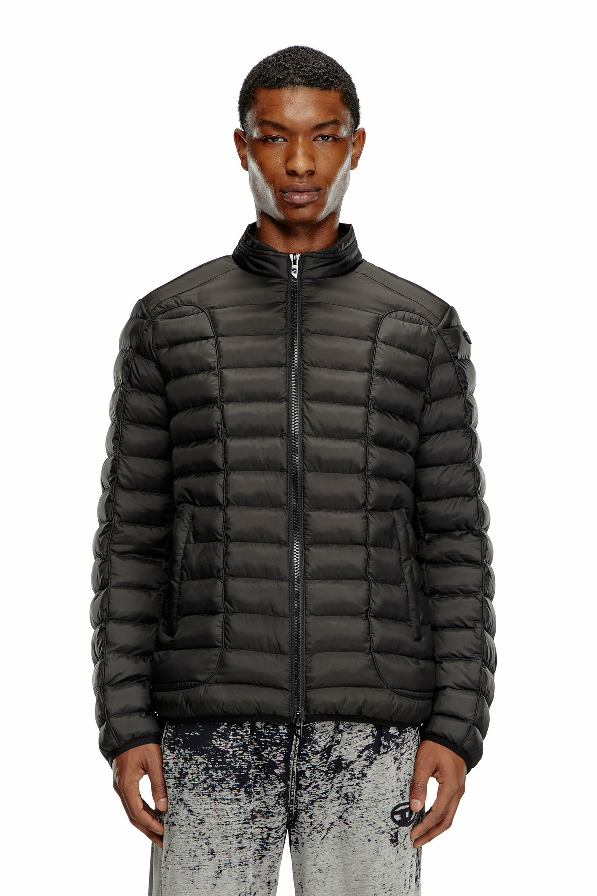 Diesel Puffer jacket in light nylon - Winter Jackets Mens in Black Diesel