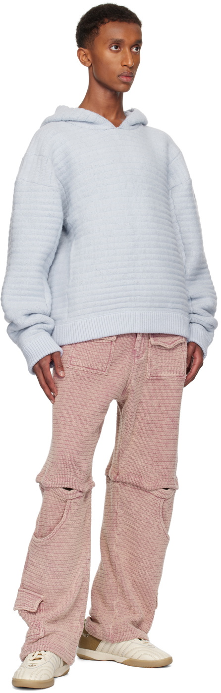 Isa Boulder SSENSE Exclusive Blue Michelin Stripe Hoodie Isa Boulder