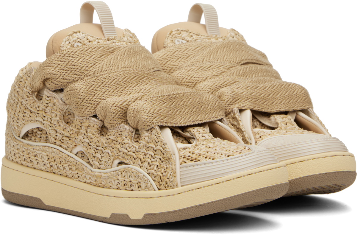 Lanvin Beige Raffia Curb Sneakers Lanvin