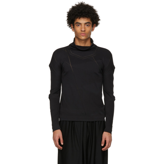 132 5. ISSEY MIYAKE Black A-POC Seamless Turtleneck 132 5. ISSEY MIYAKE