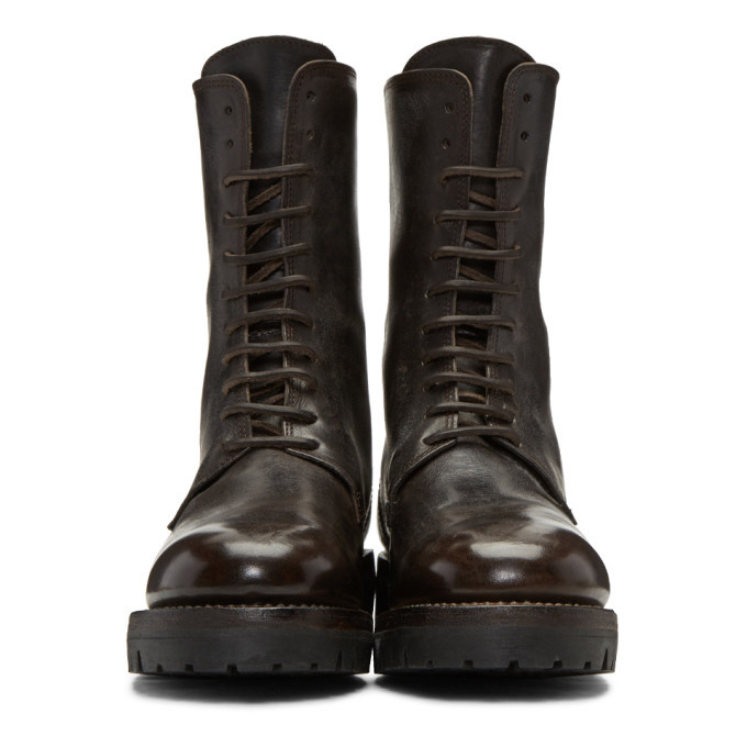 Guidi Brown Leather Lace-Up Boots Guidi
