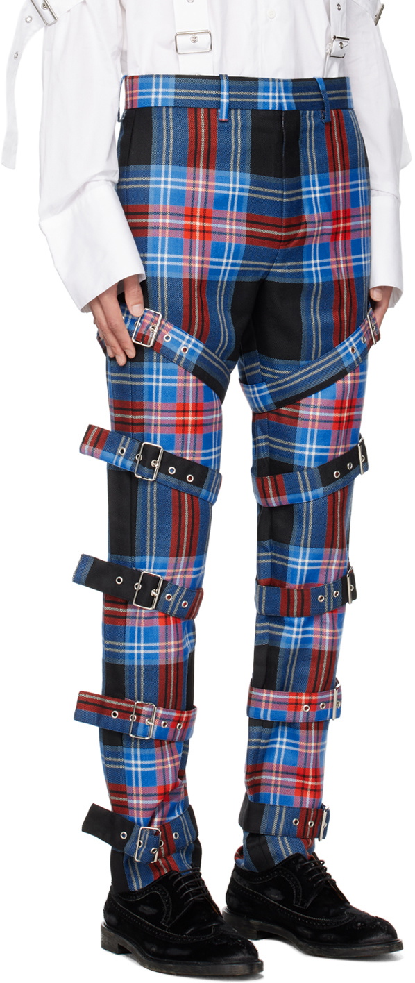 Charles Jeffrey LOVERBOY Blue & Red Buckle Trousers Charles Jeffrey ...