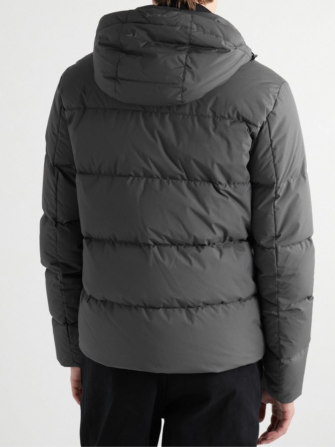 Herno Laminar - Slim-Fit Quilted GORE-TEX INFINIUM™ WINDSTOPPER® Hooded Down Jacket - Gray Herno