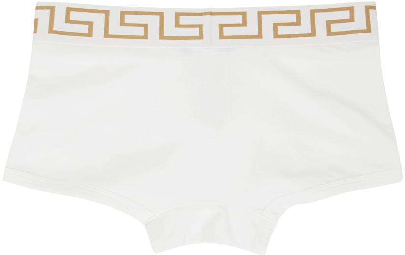 Versace Underwear Three-Pack White Greca Border Briefs Versace Underwear