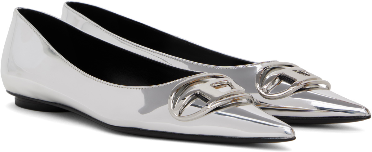 Diesel Silver D-Venus Ballerina Flats Diesel