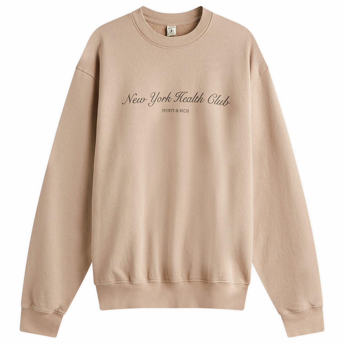 Sporty & Rich Women's NY Health Club Crewneck in Mink Black Sporty & Rich Women's NY Health Club Crewneck in Mink Black