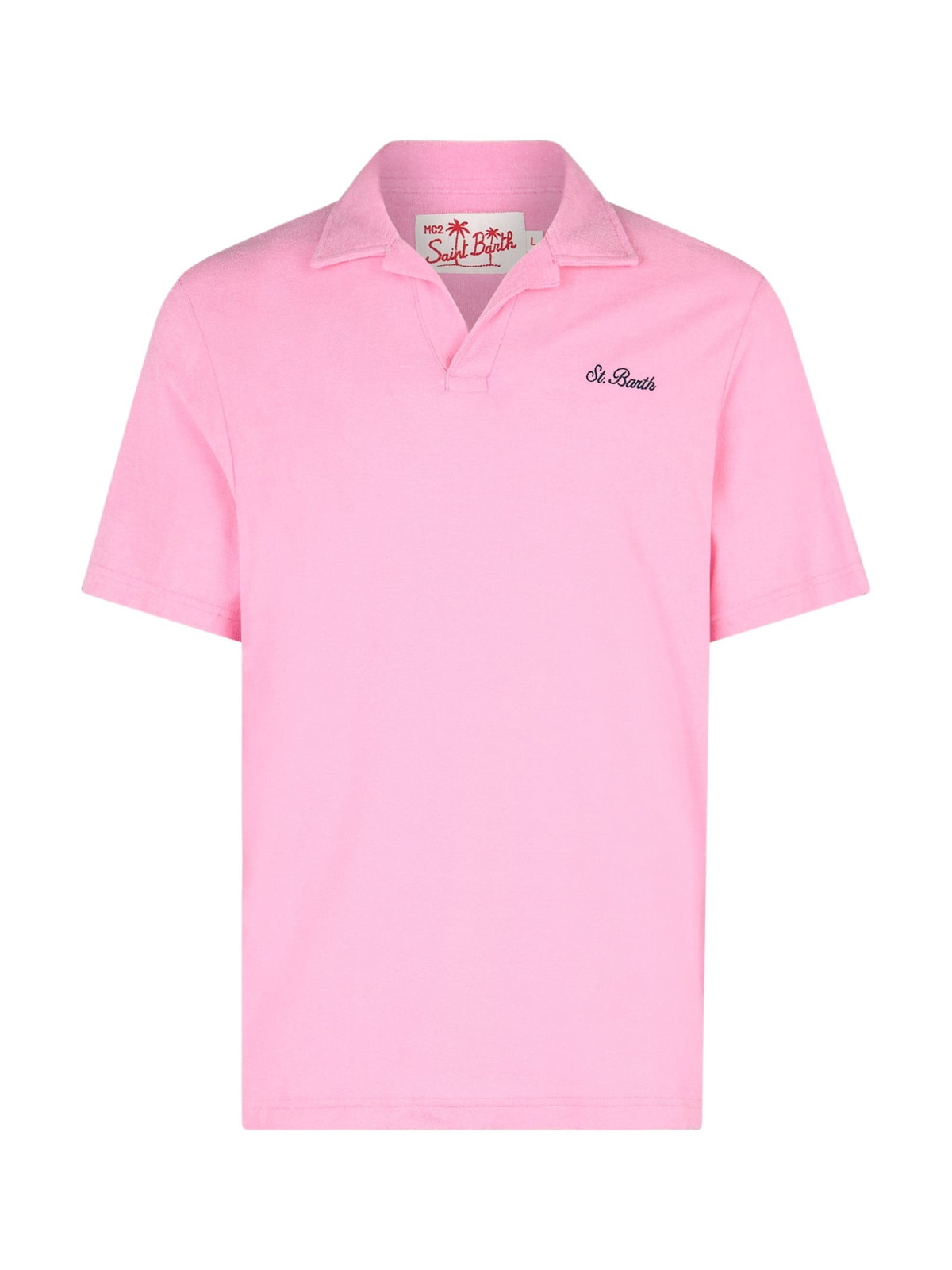 MC2 Saint Barth Man Pink Terry Polo Shirt Jeremy MC2 Saint Barth