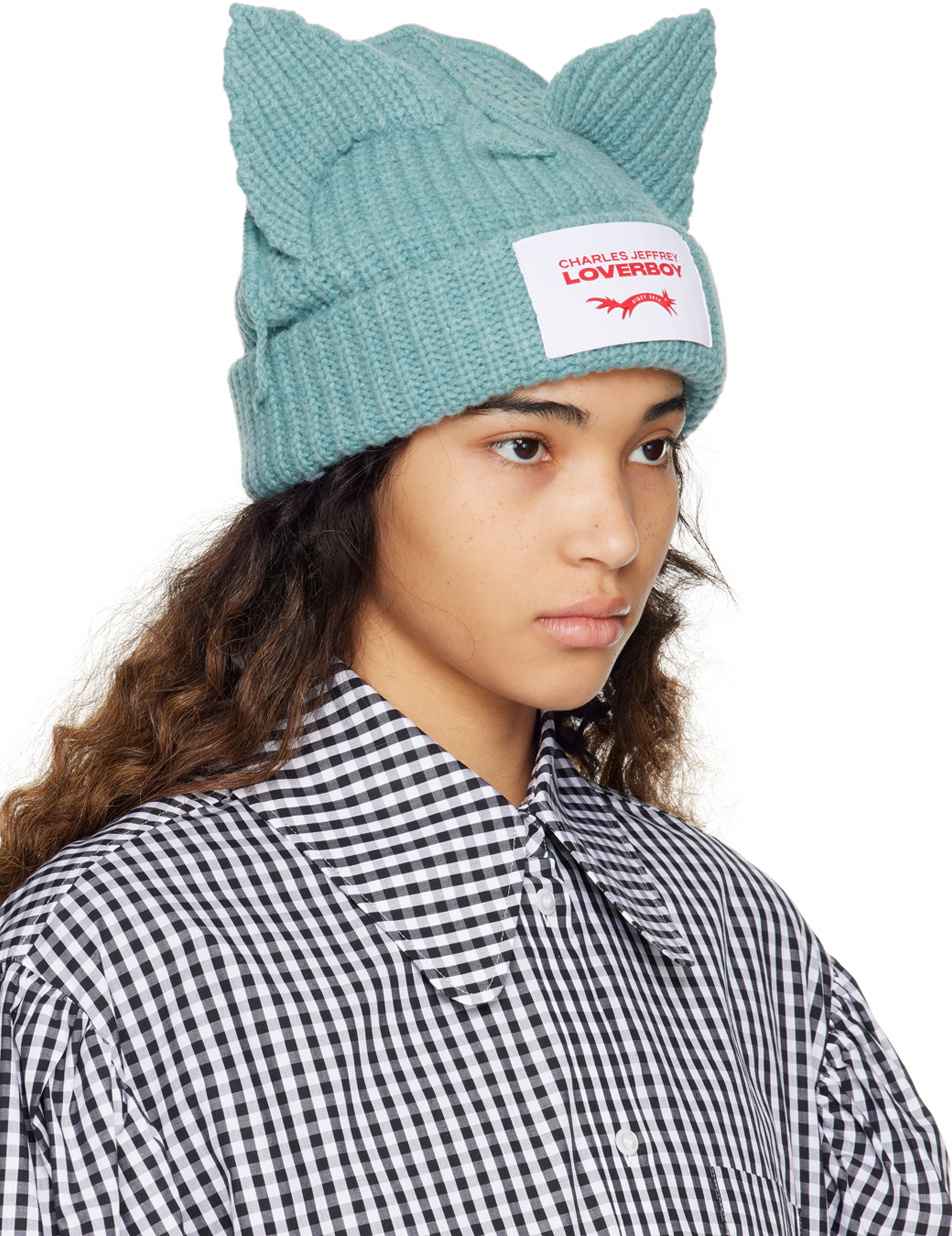 Charles Jeffrey Loverboy Blue Chunky Ears Beanie Charles Jeffrey Loverboy