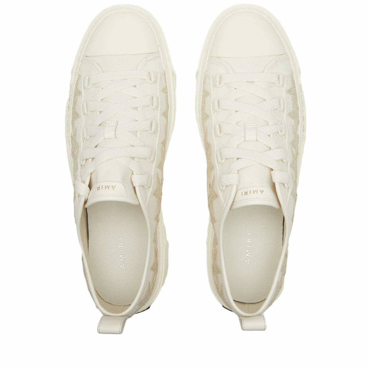 AMIRI Men's Crystal Glitter Stars Court Low Sneakers in Alabster Amiri