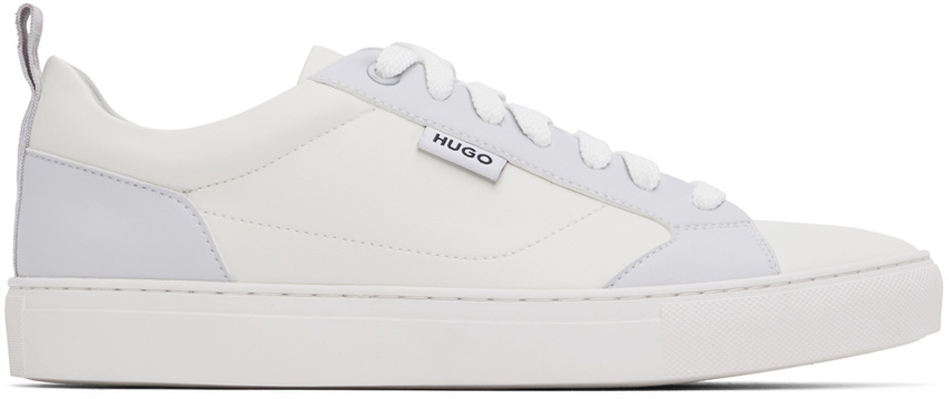 Hugo White & Gray Cupsole Faux-Leather Sneakers Hugo Boss