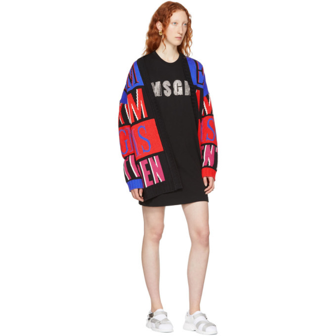 MSGM Multicolor Colorblock Logo Cardigan MSGM