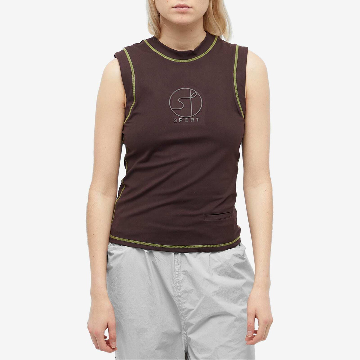 Saks Potts Women's Umsi Contrast Stitch Tank Top in Dark Chocolate ...
