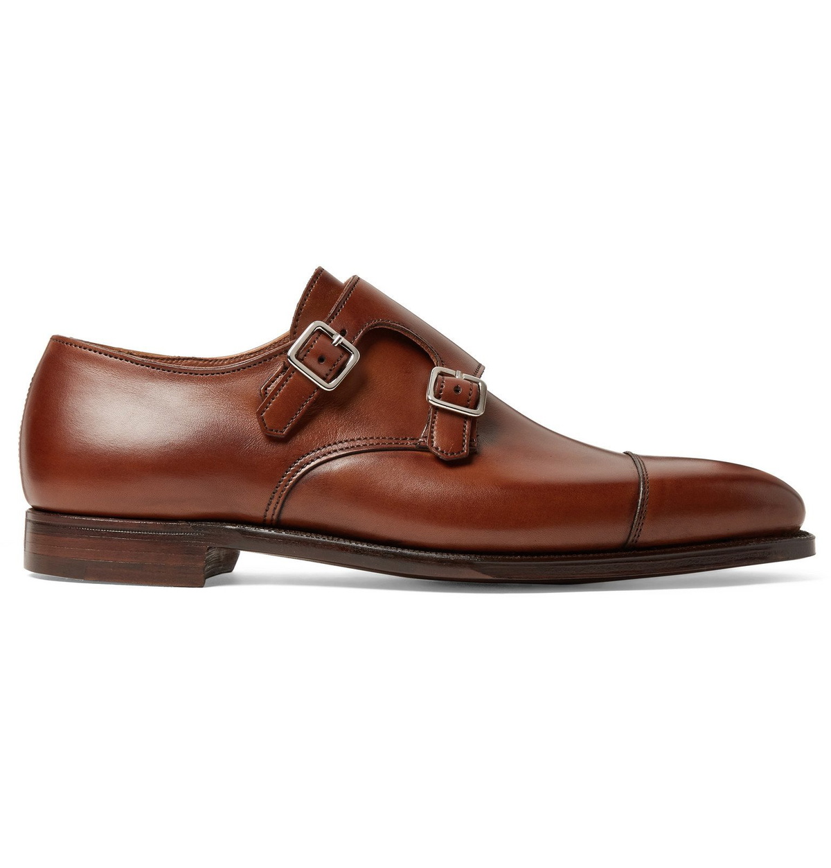 George Cleverley - Thomas Cap-Toe Leather Monk-Strap Shoes - Brown ...