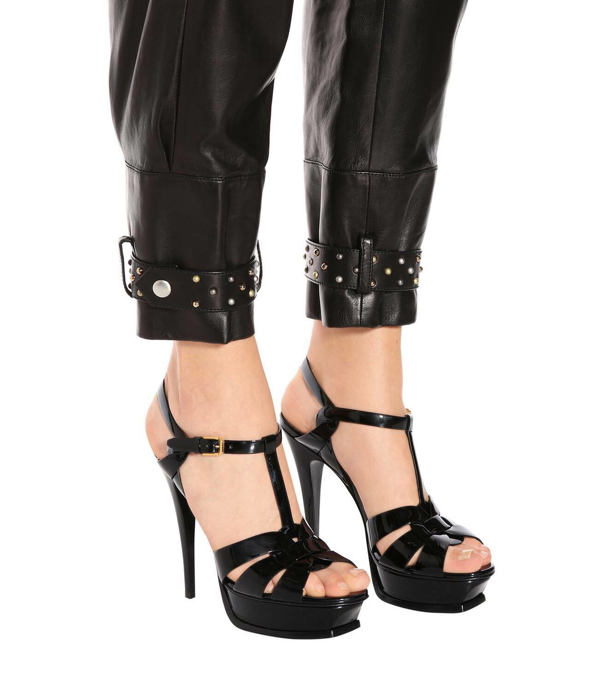 Saint Laurent Tribute 135 patent leather platform sandals Saint Laurent