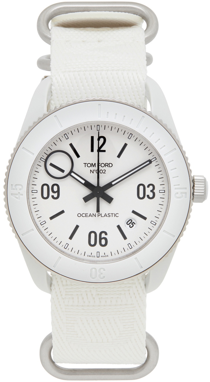 TOM FORD White No.002 Ocean Plastic Sport Watch TOM FORD