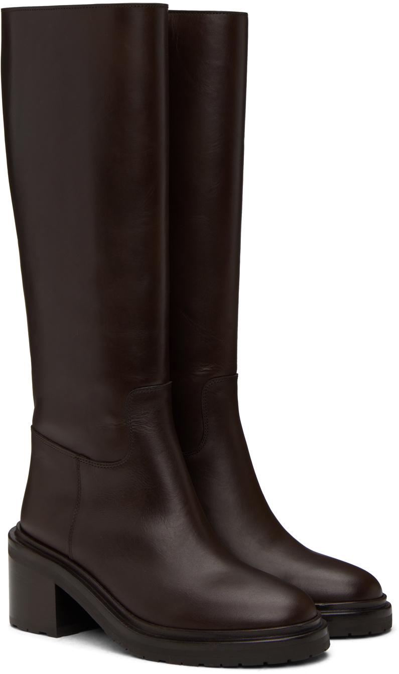 Legres Burgundy Paneled Riding Boots Legres