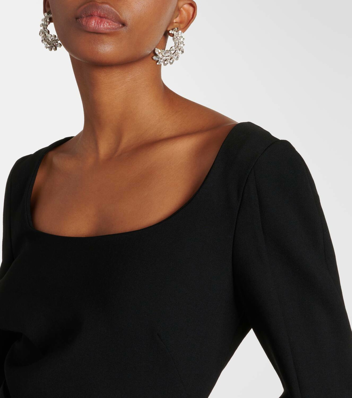 Oscar de la Renta Ruffled wool-blend midi dress Oscar de la Renta Oscar de la Renta Ruffled wool-blend midi dress Oscar de la Renta