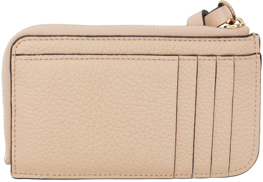 Chloé Tan Alphabet Zip Card Holder Chloe