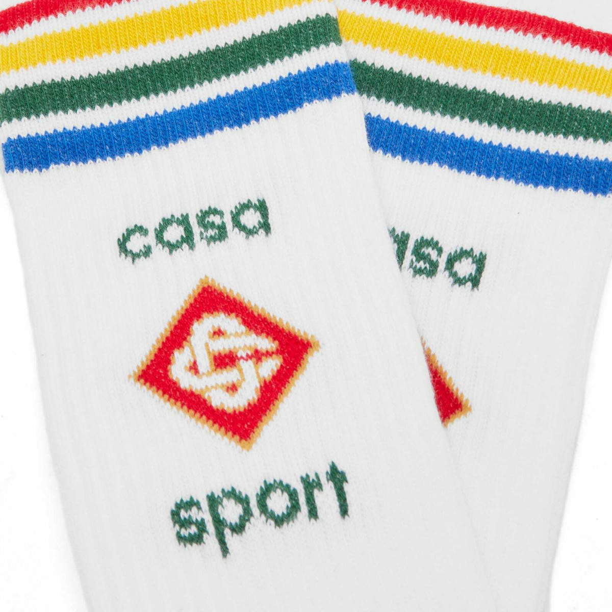 Casablanca Men's Casa Sport Rainbow Socks in White Casablanca