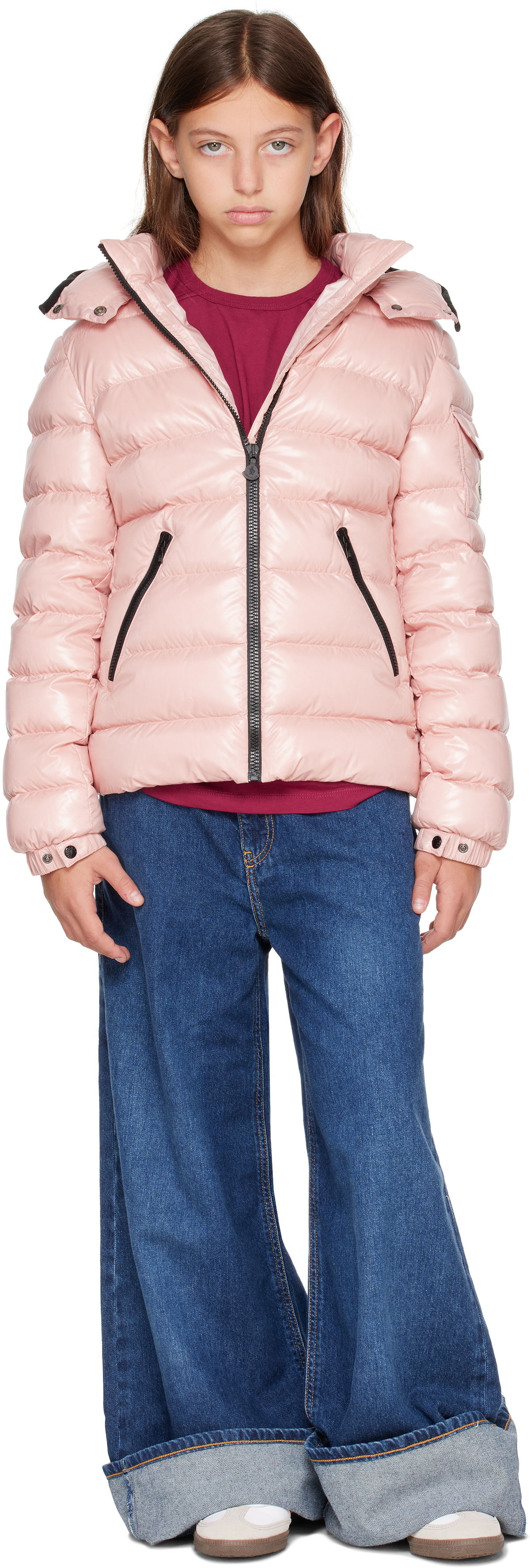 Moncler Enfant Big Kids Pink Bady Hooded Down Jacket Moncler Enfant