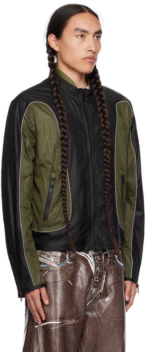 Diesel Black & Green Paneled Jacket Diesel