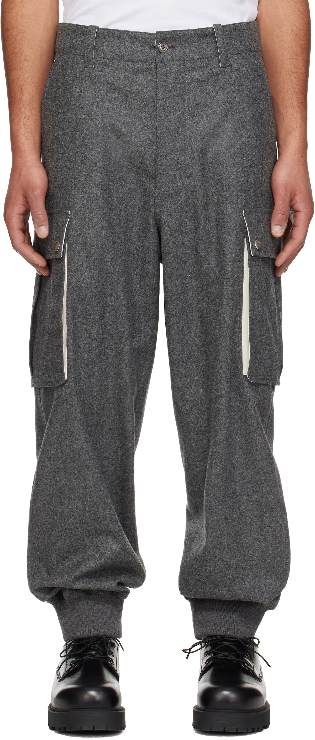 Givenchy Gray Wool Cargo Pants Givenchy