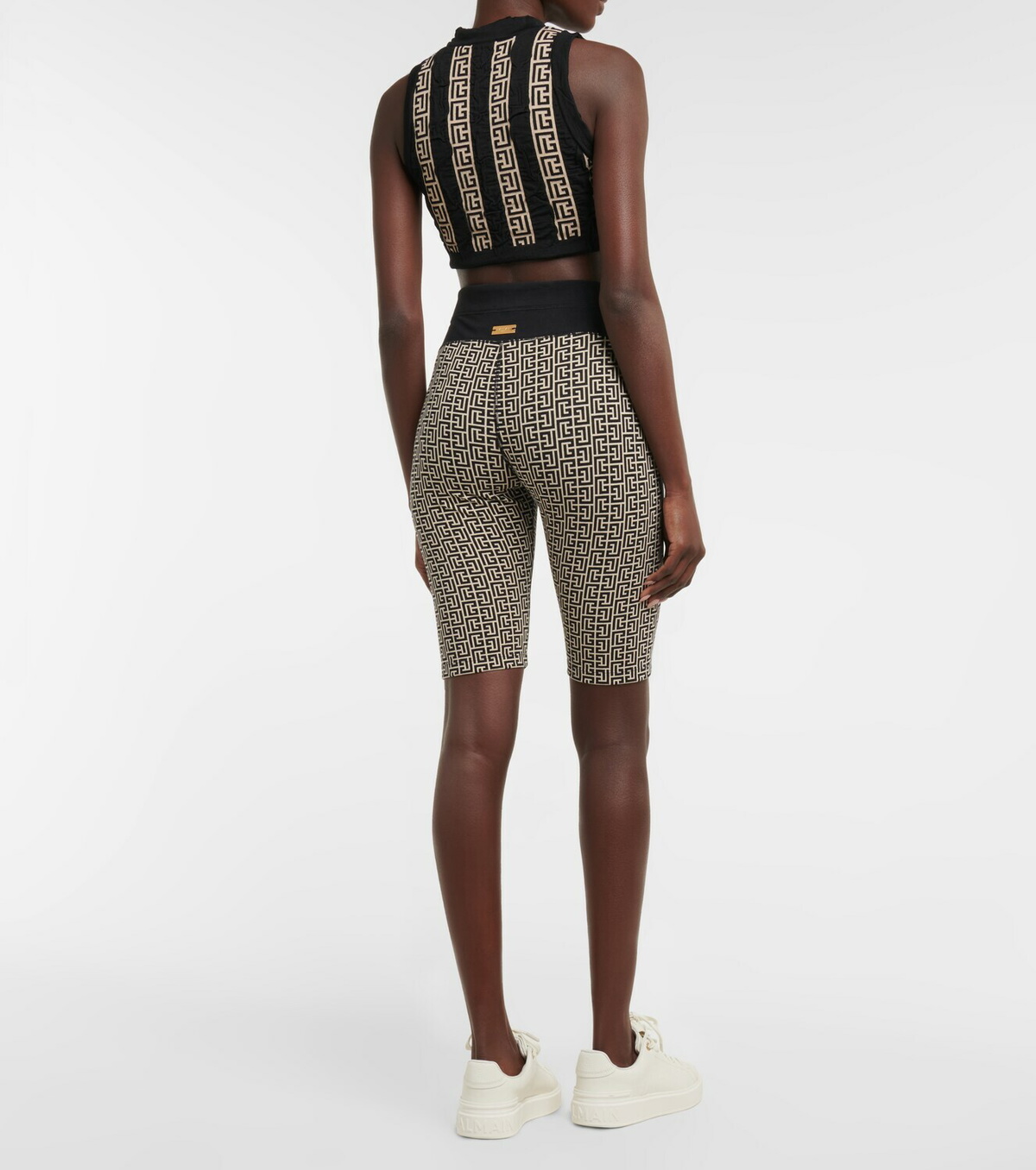 Balmain - Monogram wool-blend crop top Balmain