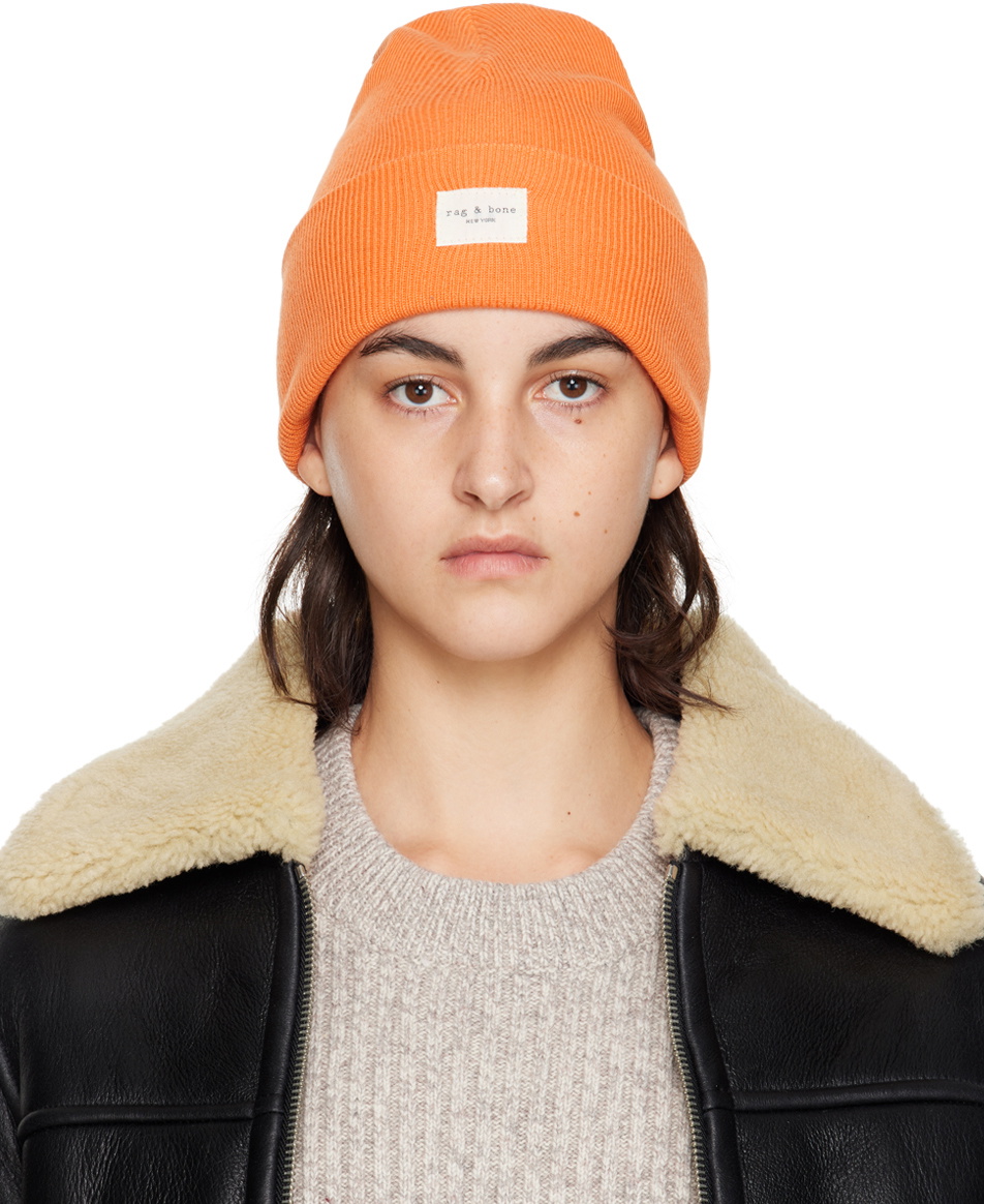 rag & bone Orange Addison Beanie Rag and Bone