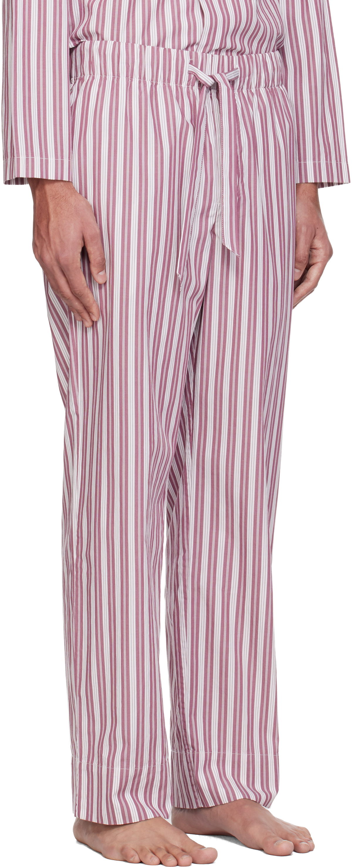 Tekla Pink & White Poplin Pyjama Pants Tekla Fabrics