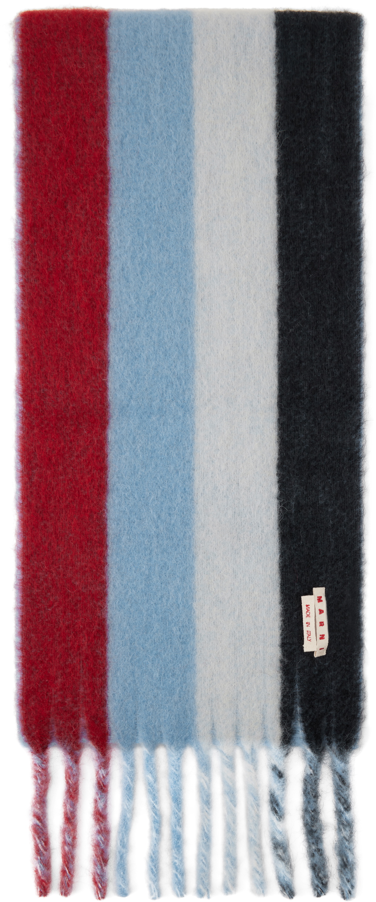 Marni Blue & Red Maxi Logo Scarf Marni