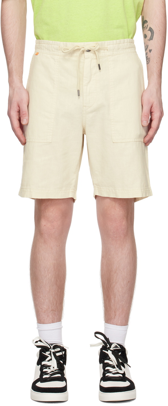 BOSS Beige Regular-Fit Shorts BOSS