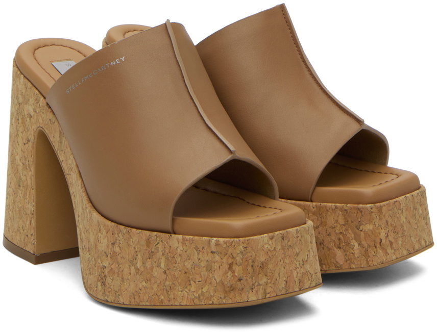 Stella McCartney Tan Skyla Platform Mules Stella McCartney