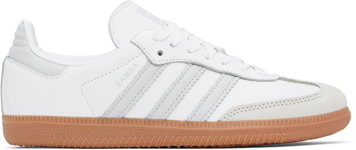 adidas Originals White & Gray Samba OG Sneakers adidas Originals
