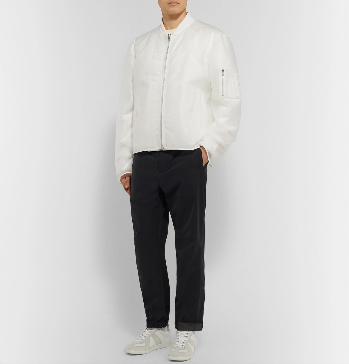 Helmut Lang - Layered Nylon and Voile Padded Bomber Jacket - White ...