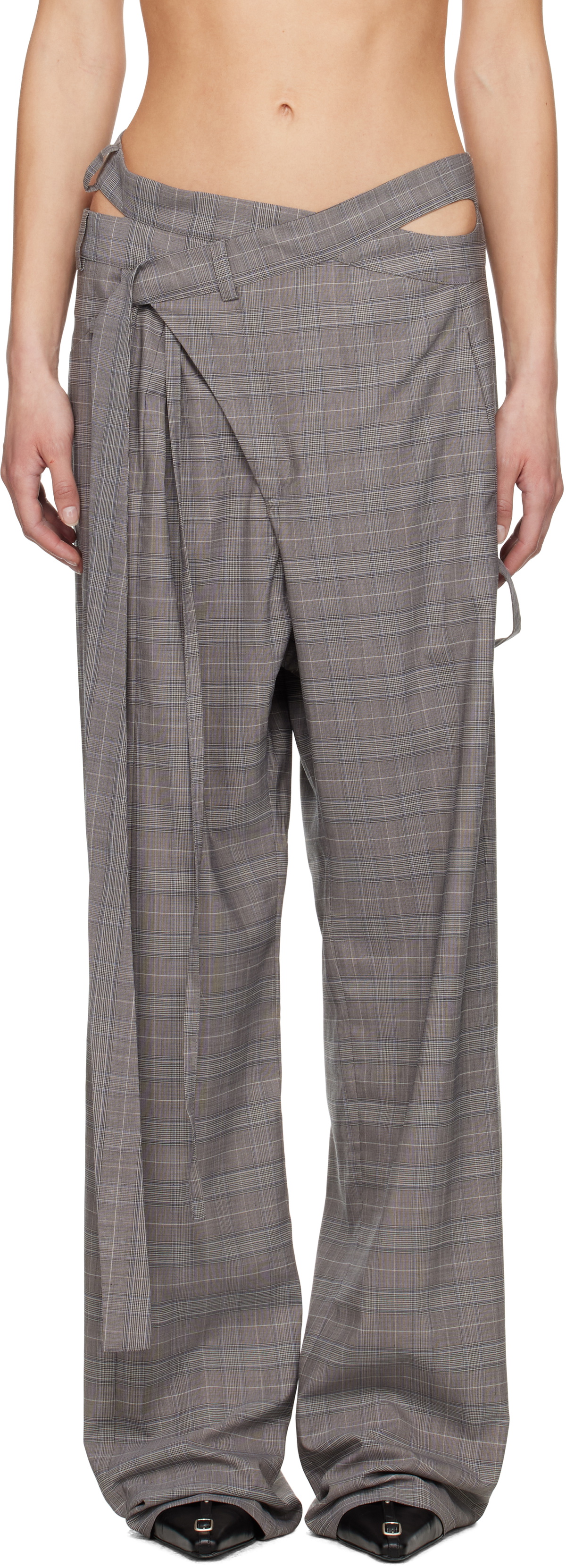 Ottolinger Gray Signature Wrap Suit Trousers Ottolinger