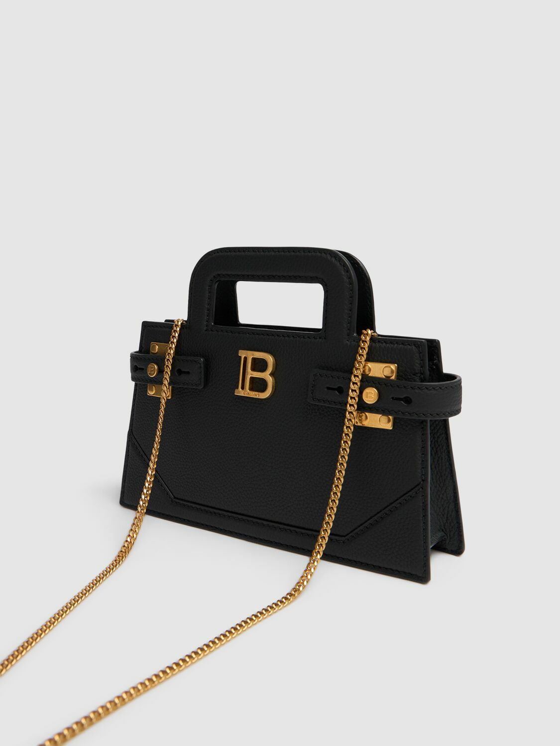 BALMAIN Small B-buzz Leather Top Handle Bag Balmain