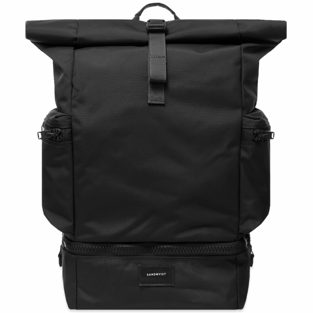 Sandqvist Men's Verner Ballistic Rolltop Backpack in Black Sandqvist