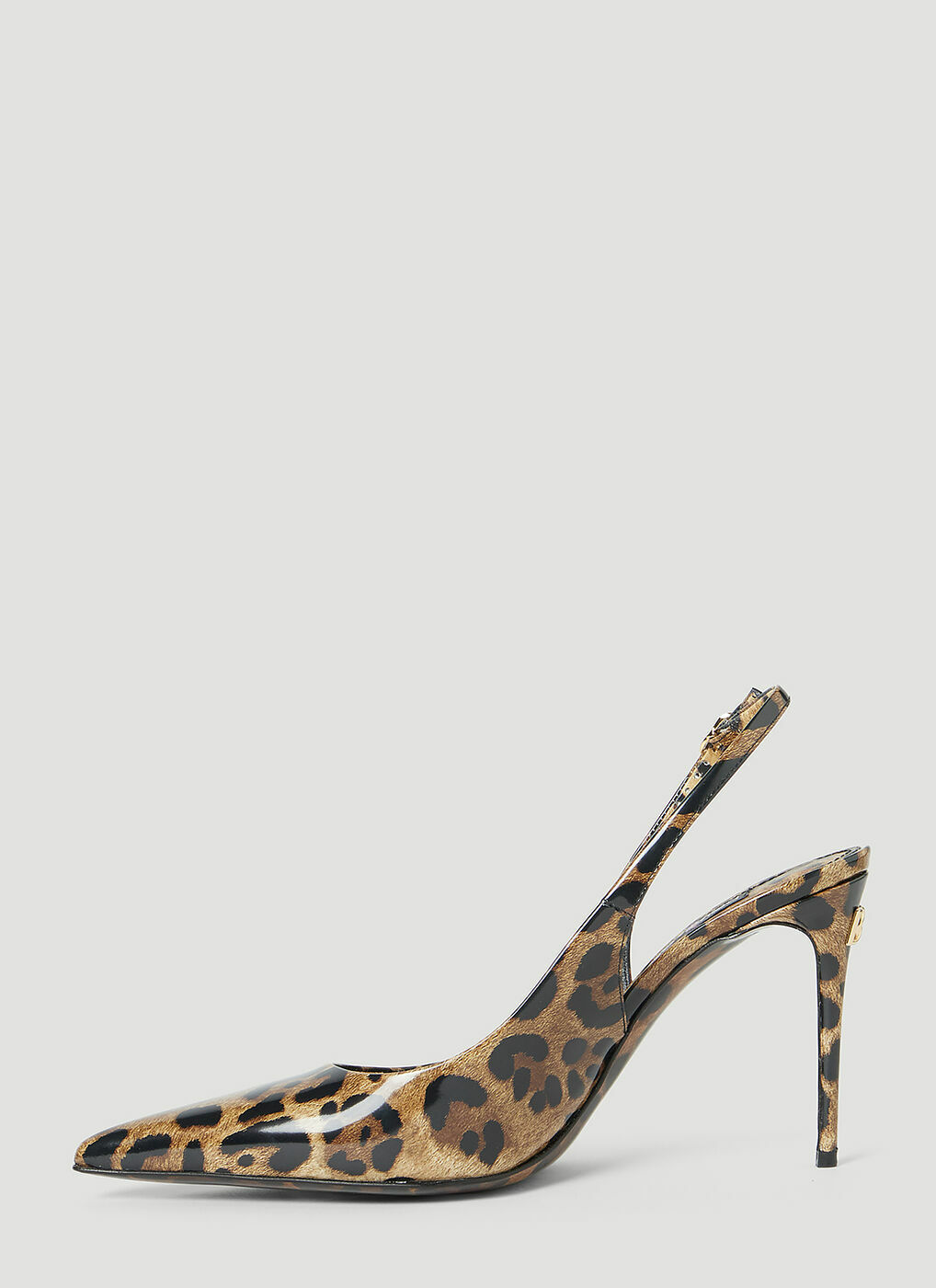 Dolce And Gabbana Leopard Print Slingback Heels In Brown Dolce And Gabbana