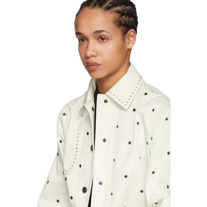 Bottega Veneta White Eyelet Long Jacket Bottega Veneta