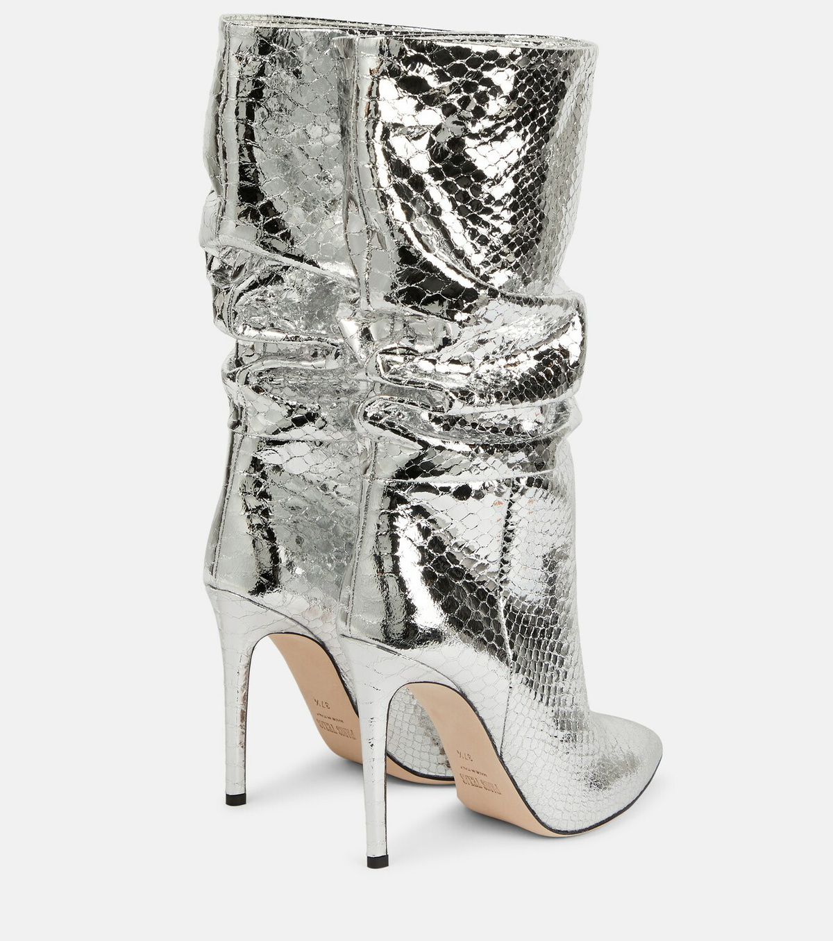 Paris Texas Slouchy python-effect leather boots Paris Texas