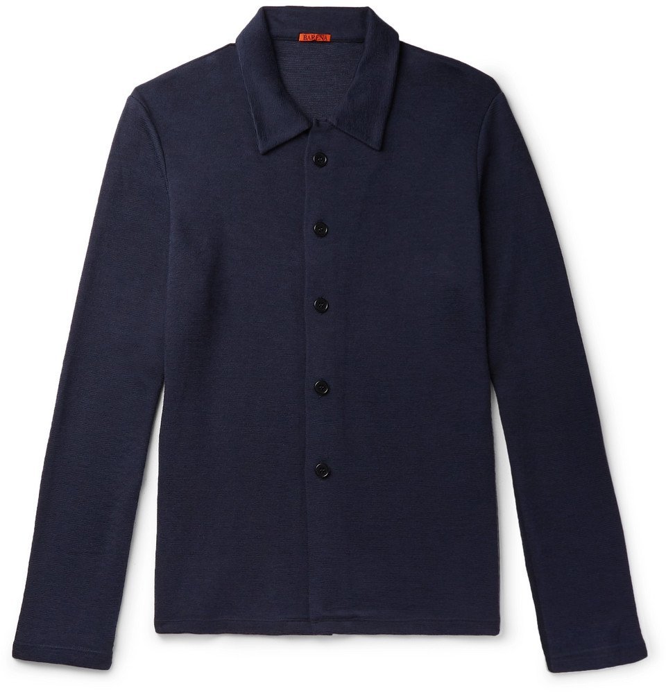 Barena - Mesola Stretch-Knit Shirt - Men - Navy Barena